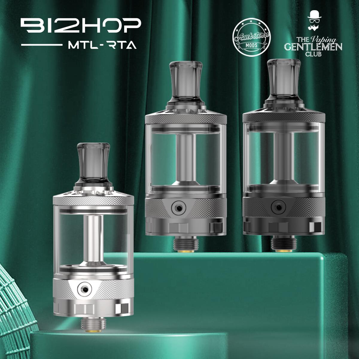 Bi2hop MTL RTA Black - Ambition Mods x TVGC - Atelier del Vapore