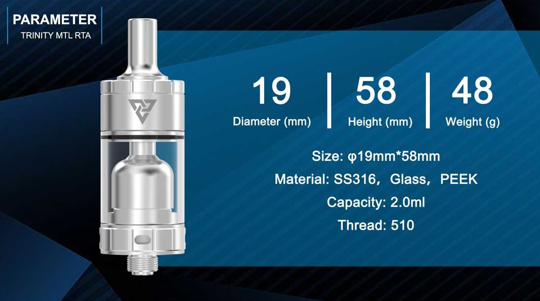 Trinity MTL RTA GunMetal - Ambition Mods - Atelier del Vapore