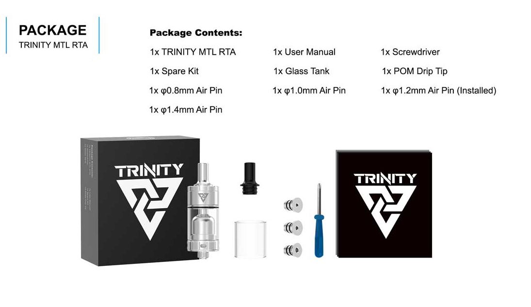 Trinity MTL RTA Silver - Ambition Mods - Atelier del Vapore