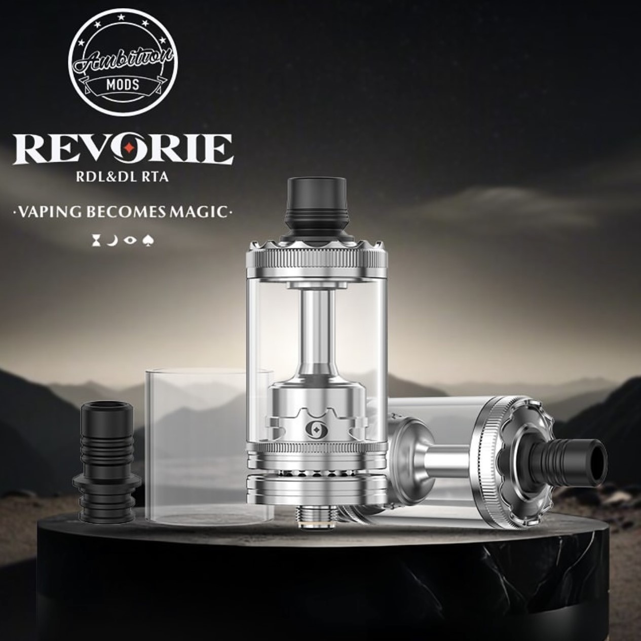 Revorie RDL/DL RTA GunMetal - Ambition Mods - Atelier del Vapore